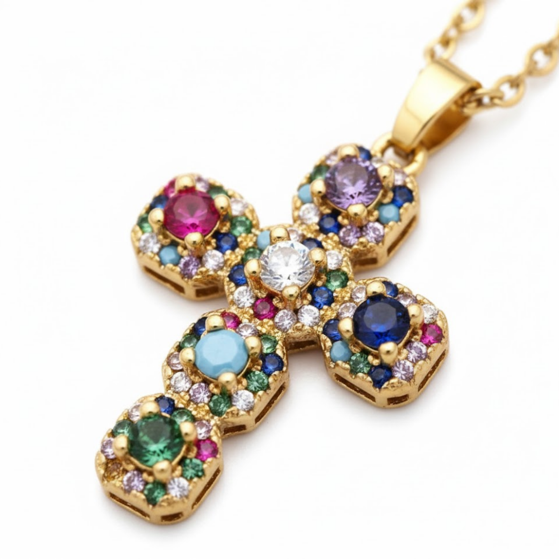 Rainbow Reef Cross Necklace | Jewellery Australia | House of Hide ...